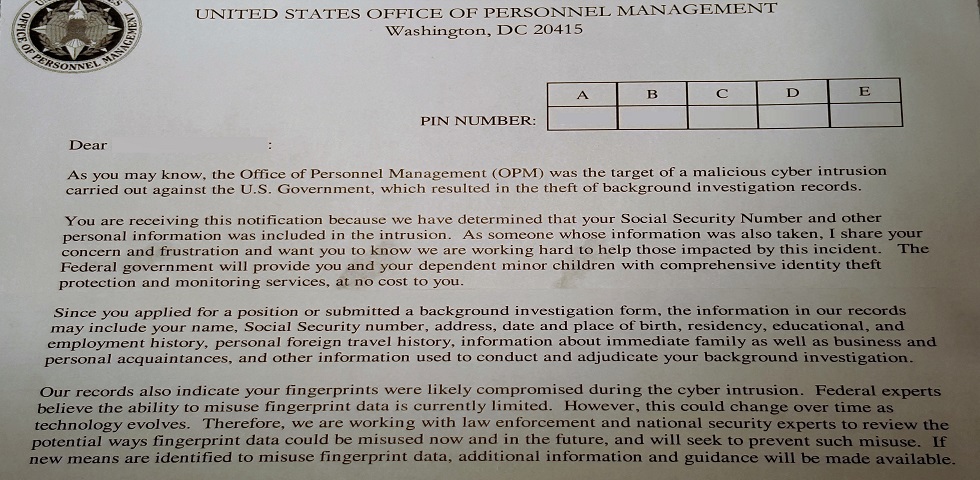 OPM (finally) notifies people affected by breach | SecurityArchitecture.com